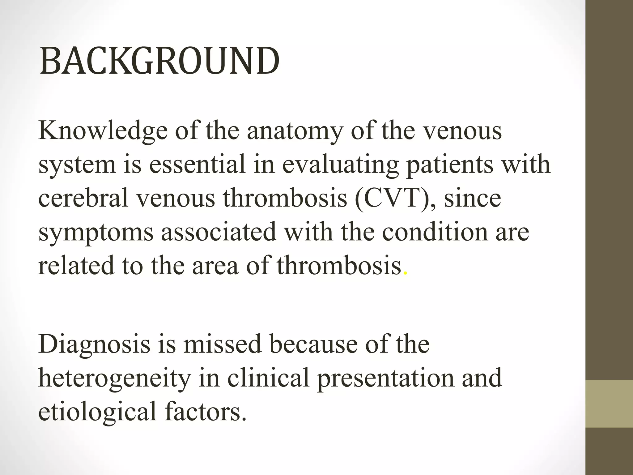 Case series -cerebral venous sinus thrombosis - Dr Shaz Pamangadan | PPTX