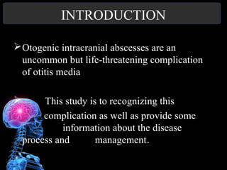Case series otogenic brain abcess | PPT