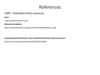 Cases from COPE - fabrications and falsifications of data, managing ...