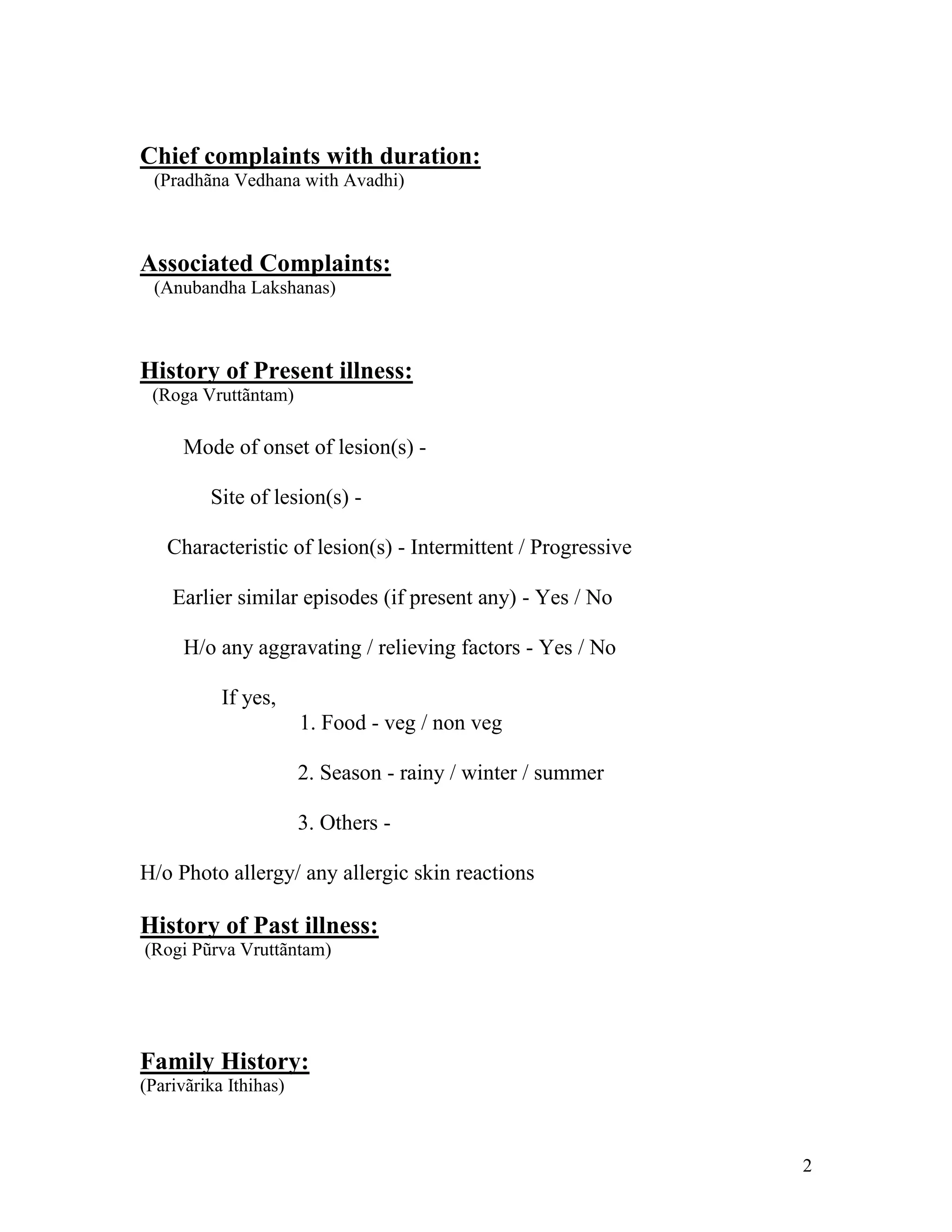 clinical case sheet format for Dadru kushta/ Fungal Infections | PDF
