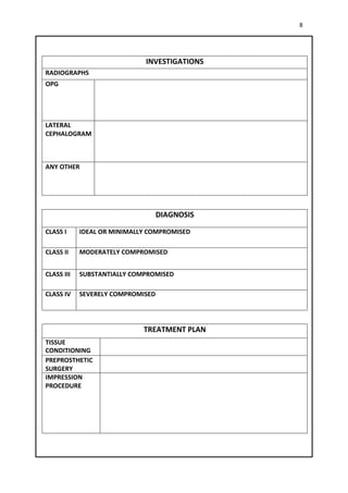 Case sheet for complete denture patients | PDF