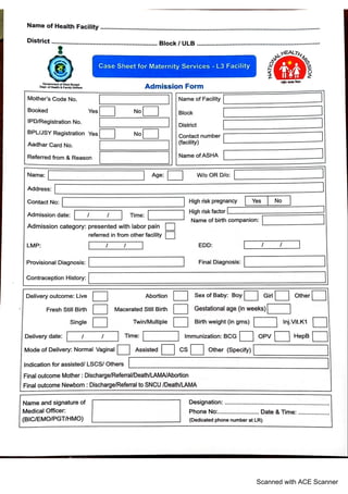 case Sheet for Maternity Services for women.pdf