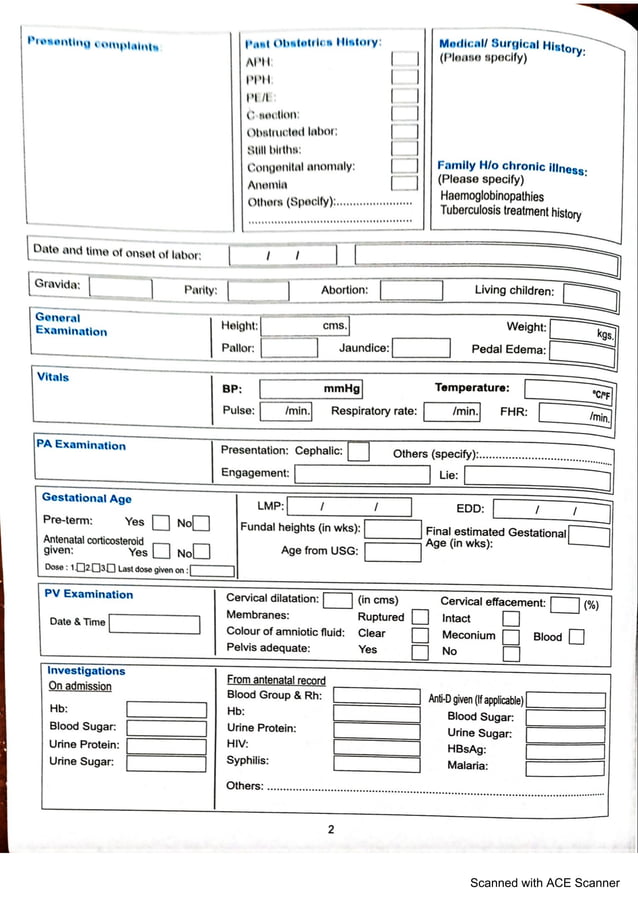 case Sheet for Maternity Services for women.pdf