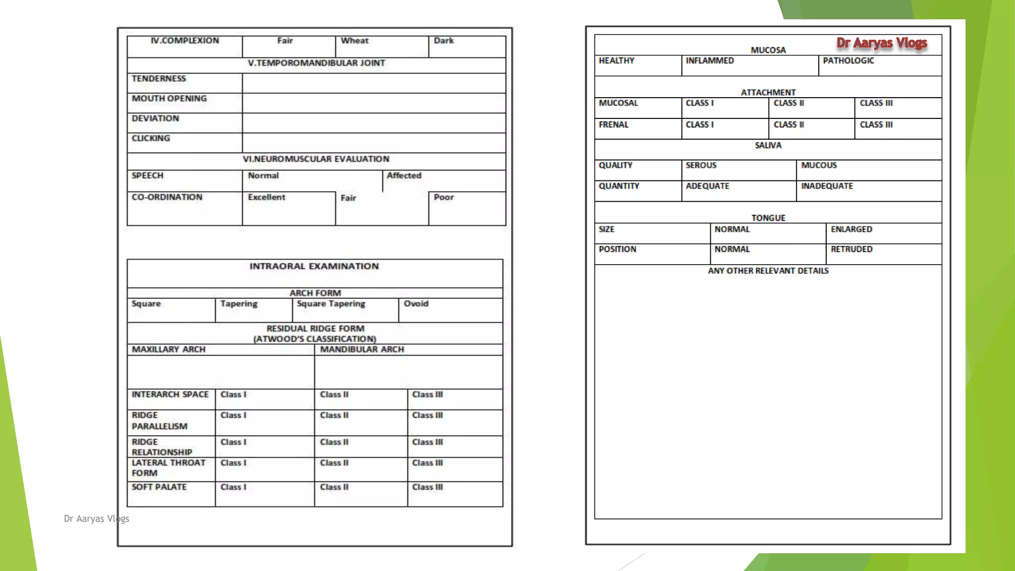 Case sheet for completely edentulous patients | PPTX