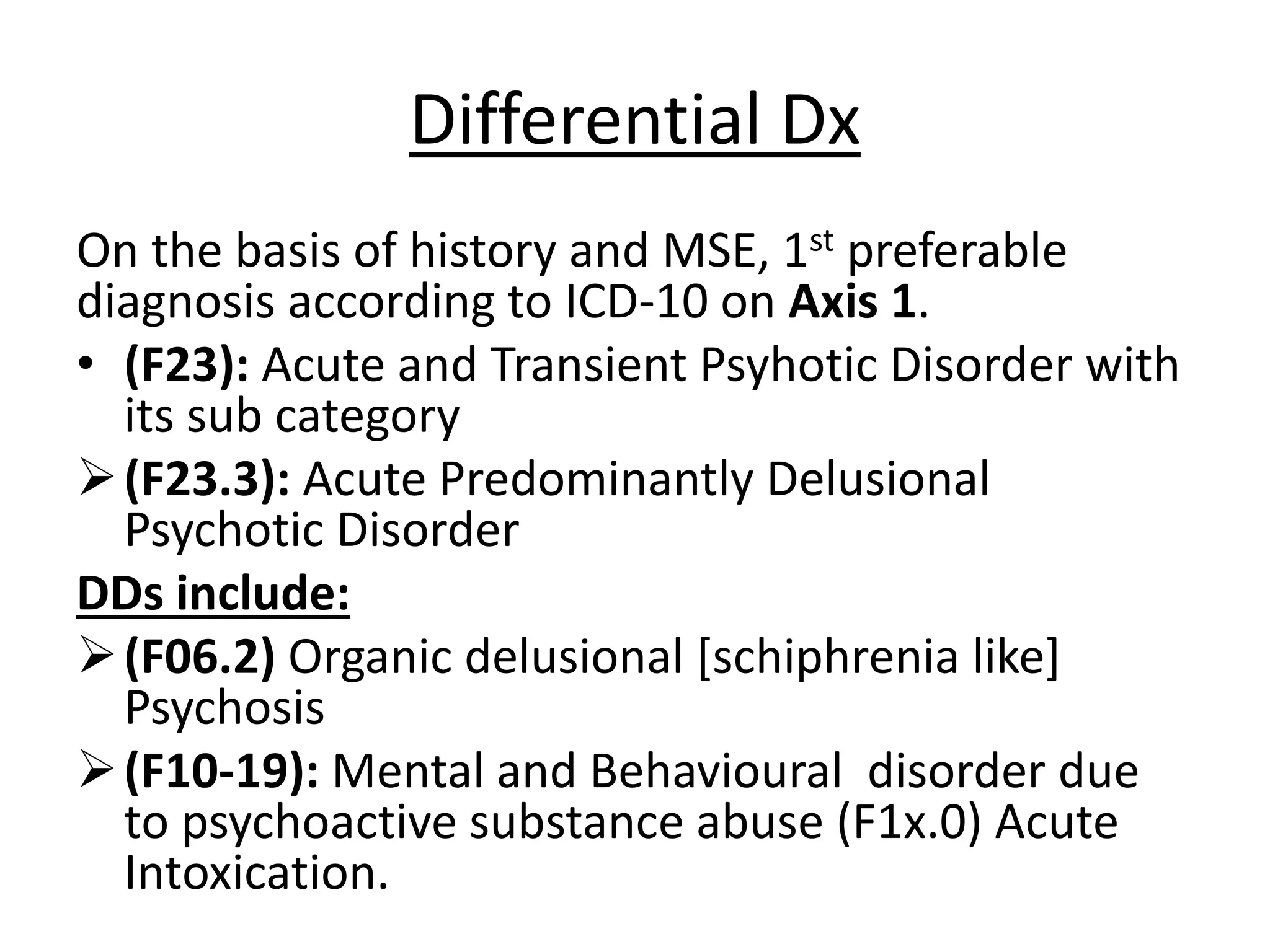 Psychiatry Case Presentation | PPTX