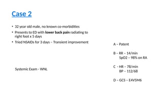 Back pain evaluation and management acute cases | PPTX