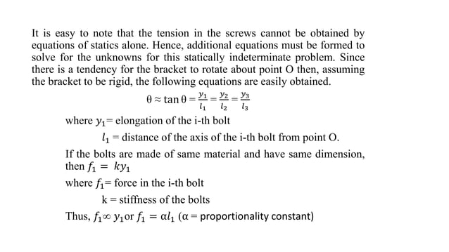 Cases of eccentric loading in bolted joints | PPTX | Physics | Science