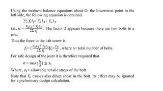 Cases of eccentric loading in bolted joints | PPTX