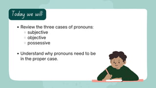 Cases of Pronouns Education Presentation in Blue Orange Friendly Hand ...