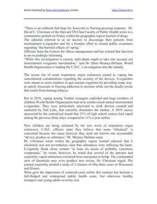 Cases of vaping related respiratory organ malady surge, health officers ...