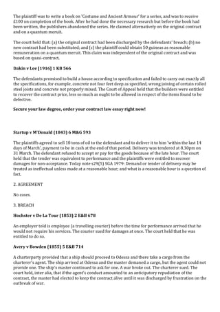 Cases on discharge of contract | DOCX