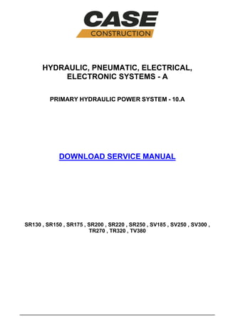 Case SR175 Skid Steer Loader Electronics Service Manual | PDF