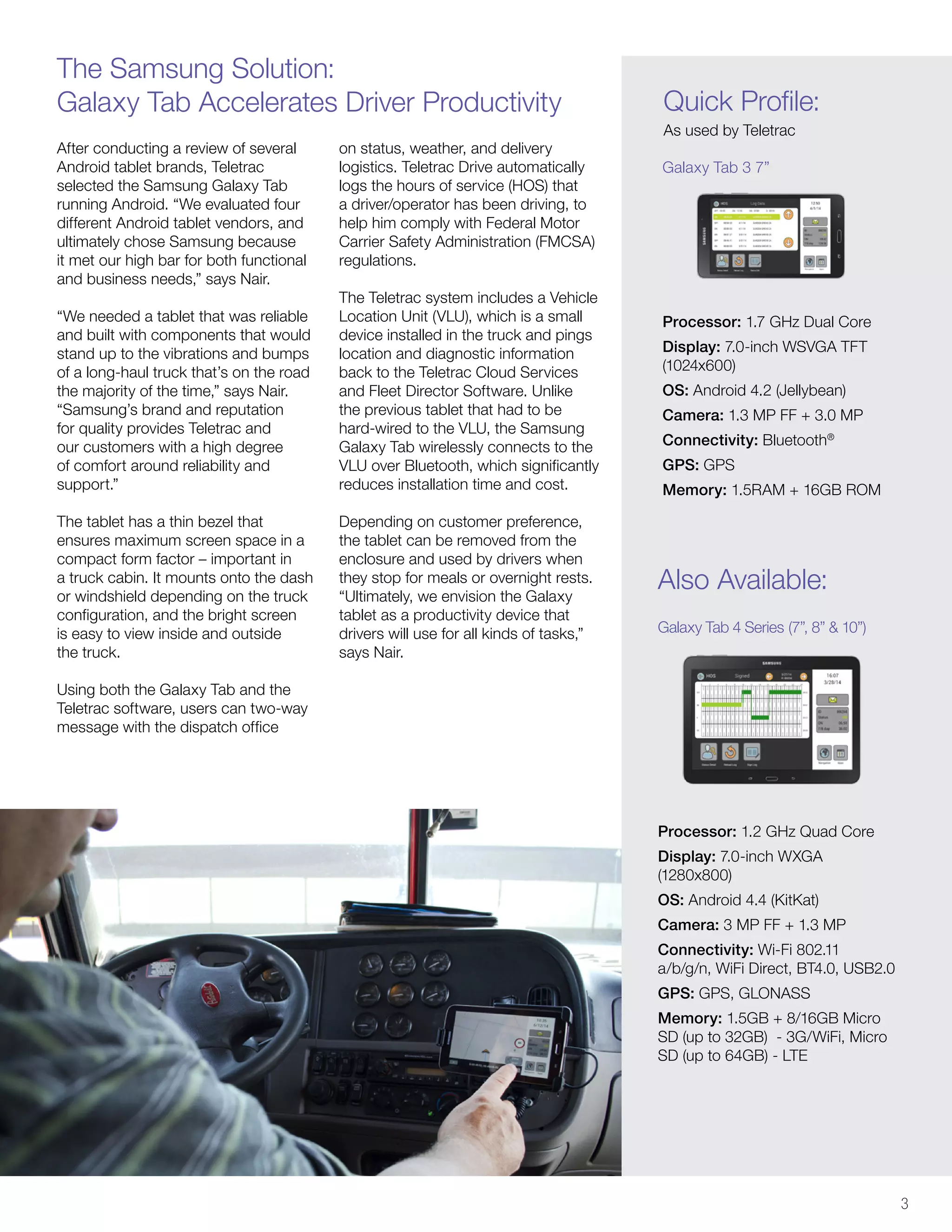 Samsung Galaxy Tab Helps Logistics Fleets Increase Driver Efficiency ...