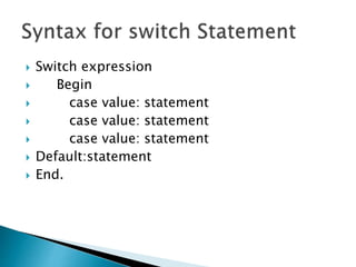Case statements | PPTX