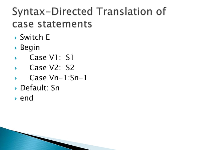 Case statements | PPTX | Programming Languages | Computing