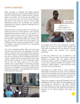 Case Stories Visually Impaired Teachers Graduates from the ADPP Teacher ...