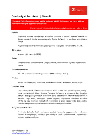 Case study - Google AdWords - performance marketing - Liberty Direct ...