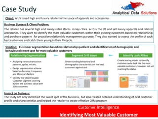 Case Studies - Customer & Marketing Analytics for Retail | PPT