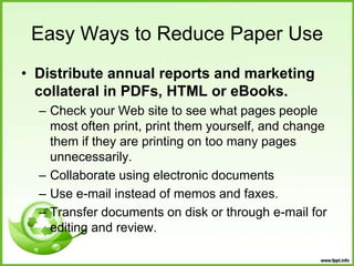 Paper Consumption Presentation | PPTX