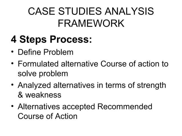 Case Studies Analysis Framework | PPT | Business Administration | Business