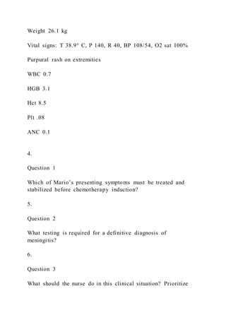 CASE STUDIESI-Case Study Care of the Child in Inpatient and | DOCX ...