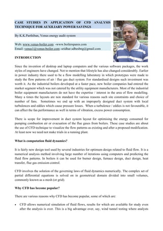 Case studies in cfd analysis by kk parthiban | PDF