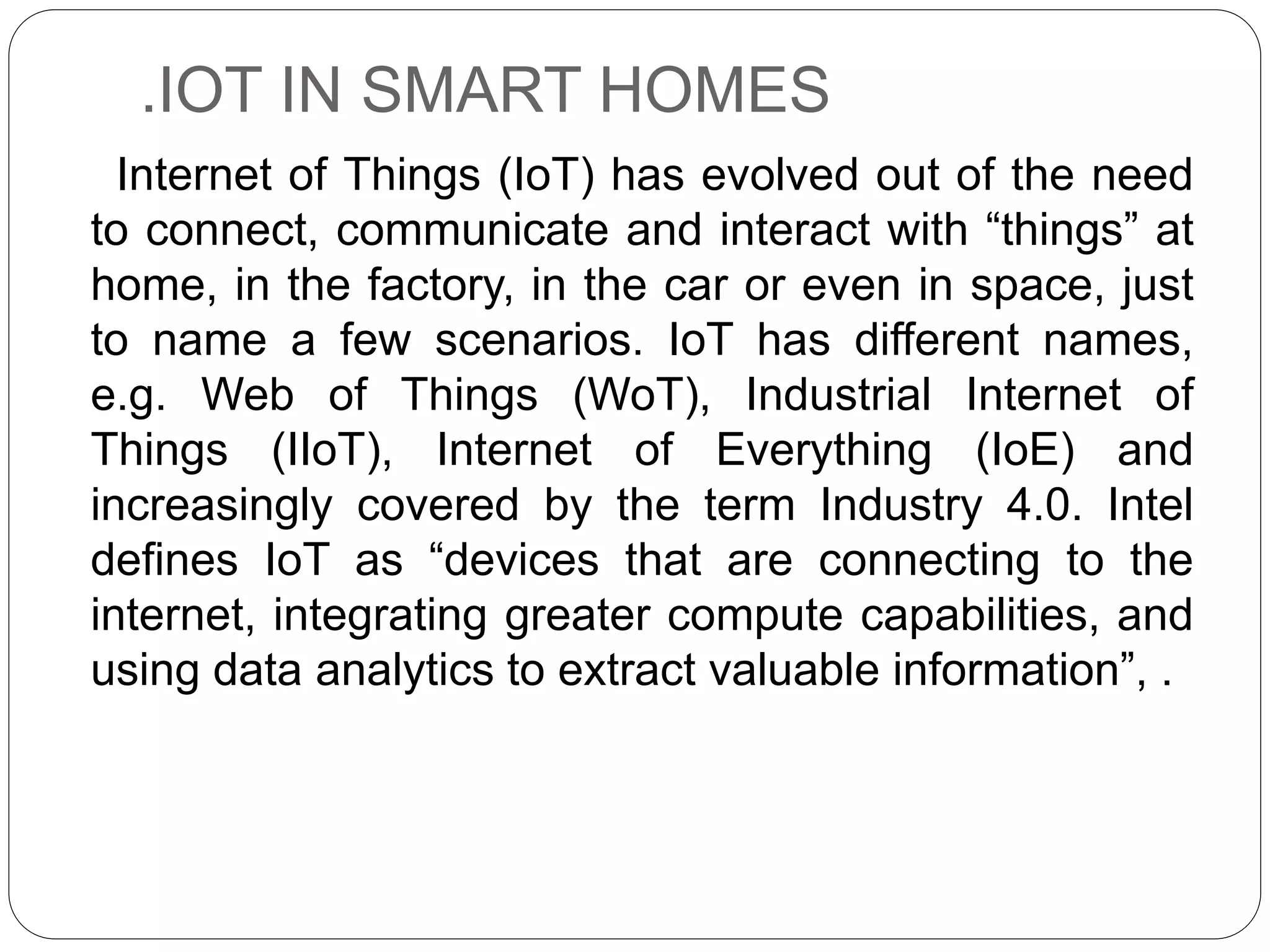 Case studies in io t smart-home | PPTX