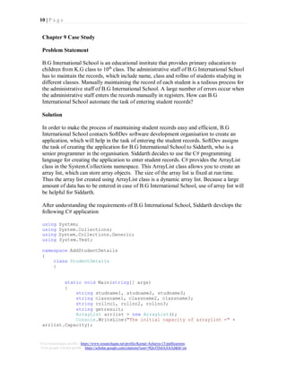 Case studies of common csharp project report.pdf