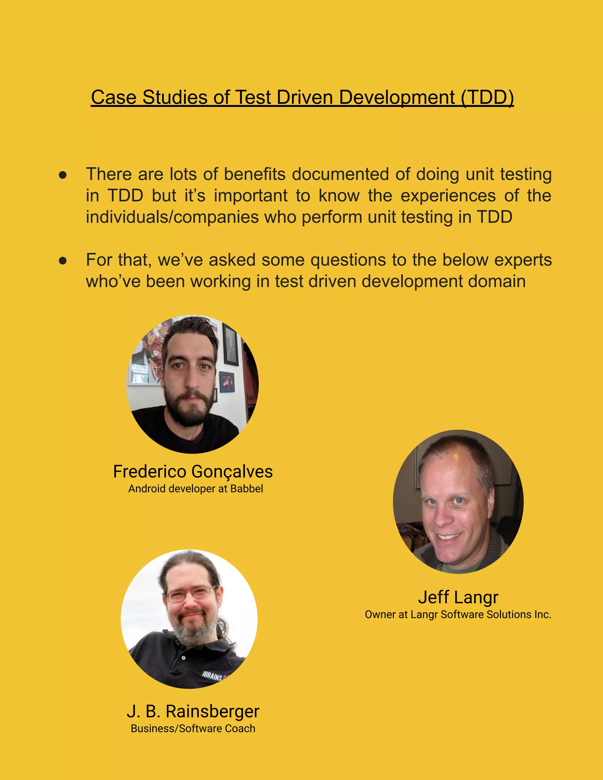 Case studies of Test Driven Development | PDF