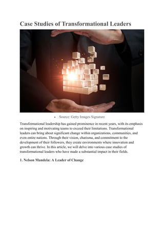 5 Case Studies of Transformational Leaders | Visionary CIOs | PDF
