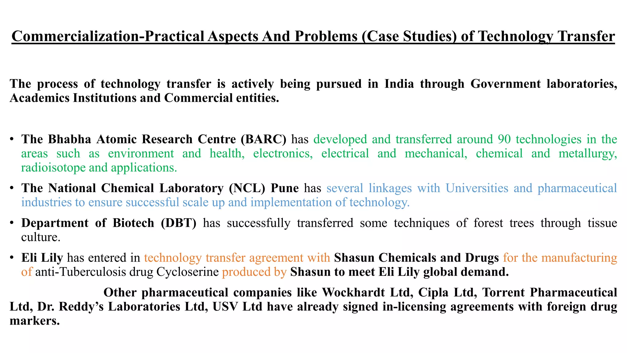 Case studies on Technology Transfer | PPTX