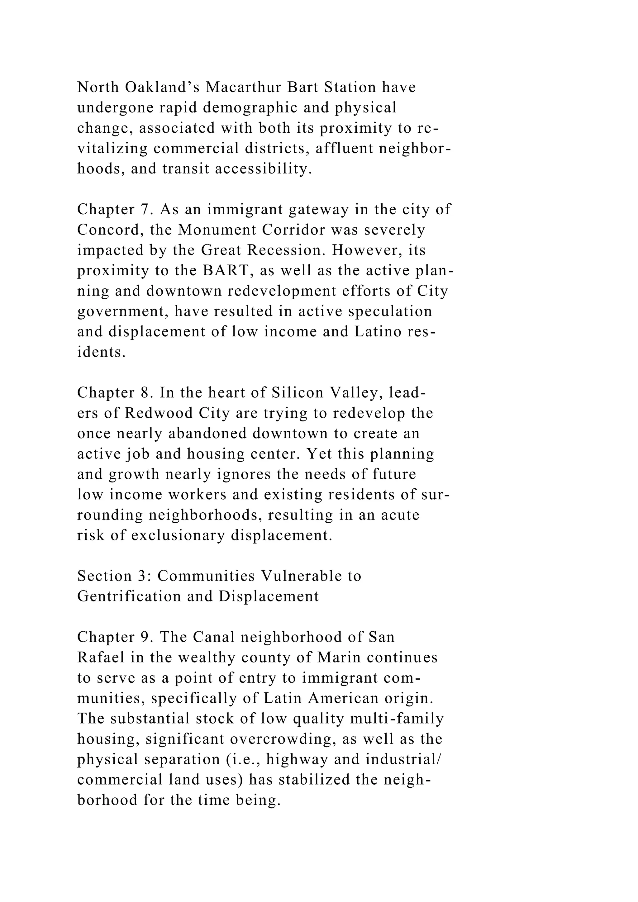 case studieson Gentrification and Displacement in the Sa.docx | Housing ...