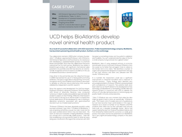 UCD Enterprise Gateway _ University and Industry Case Studies | PPT