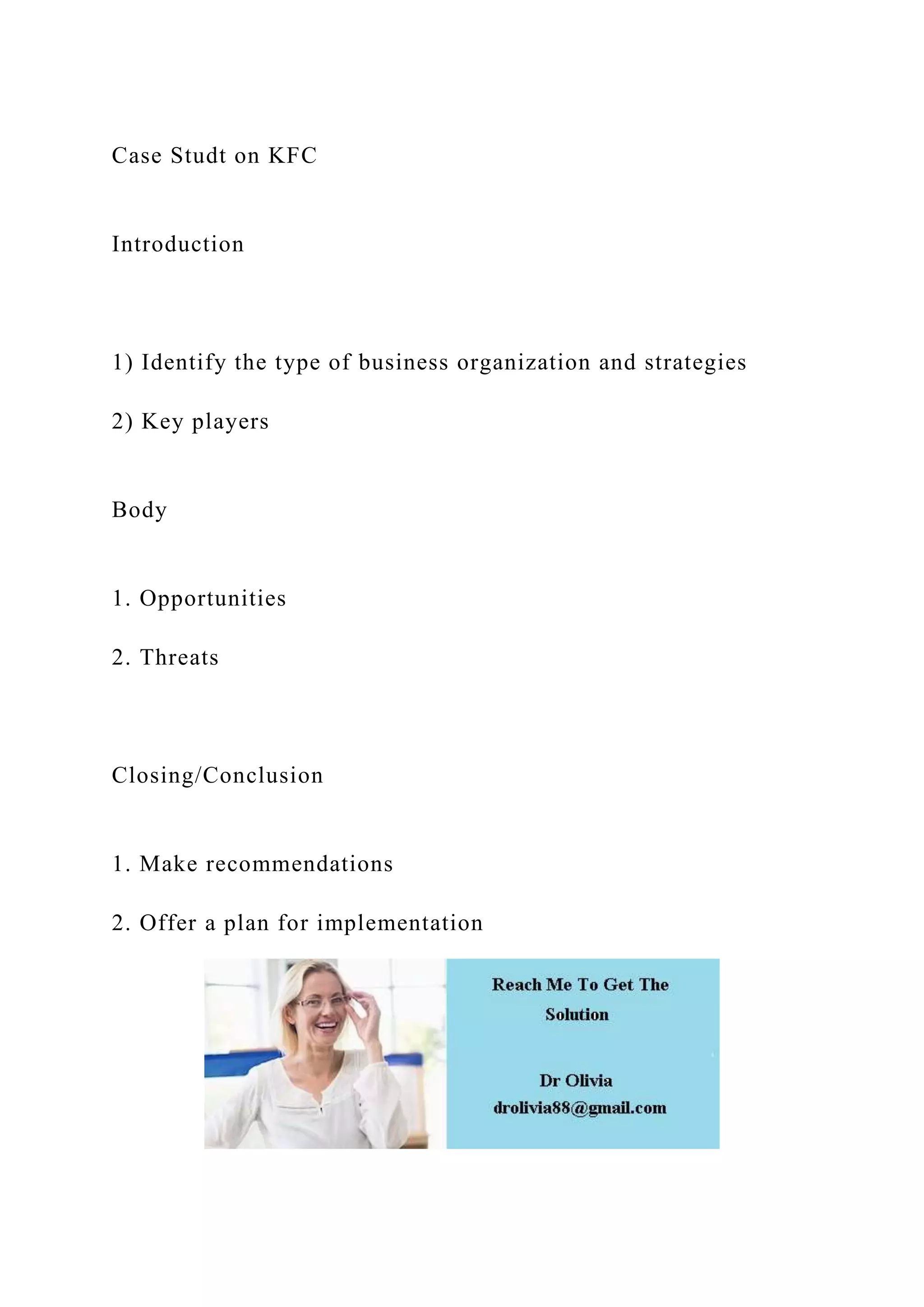 Case Studt on KFC Introduction1) Identify the type of .docx