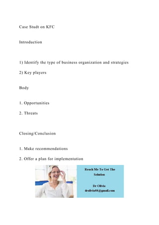 Case Studt on KFC Introduction1) Identify the type of .docx | Free Download