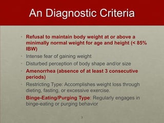 Anorexia Nervosa Case Study | PPTX