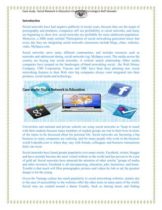 Case study | DOCX | Social Networking | Internet