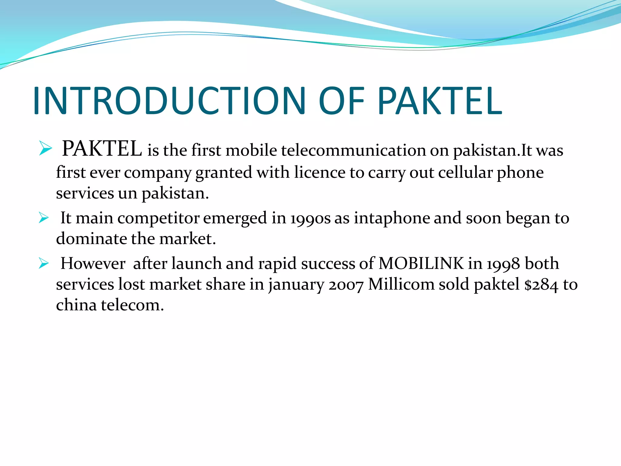 Case study: HOW PAKTEL FLOPES AND ZONG COME INTO MARKET... | PPTX ...