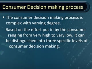 Levels of consumer decision making | PPT