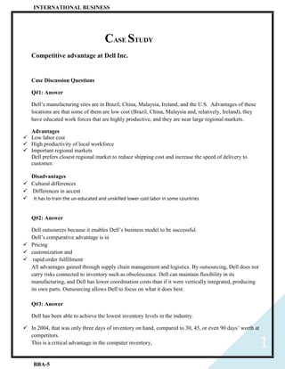 Case study of Competitive advantage at Dell Inc | DOCX