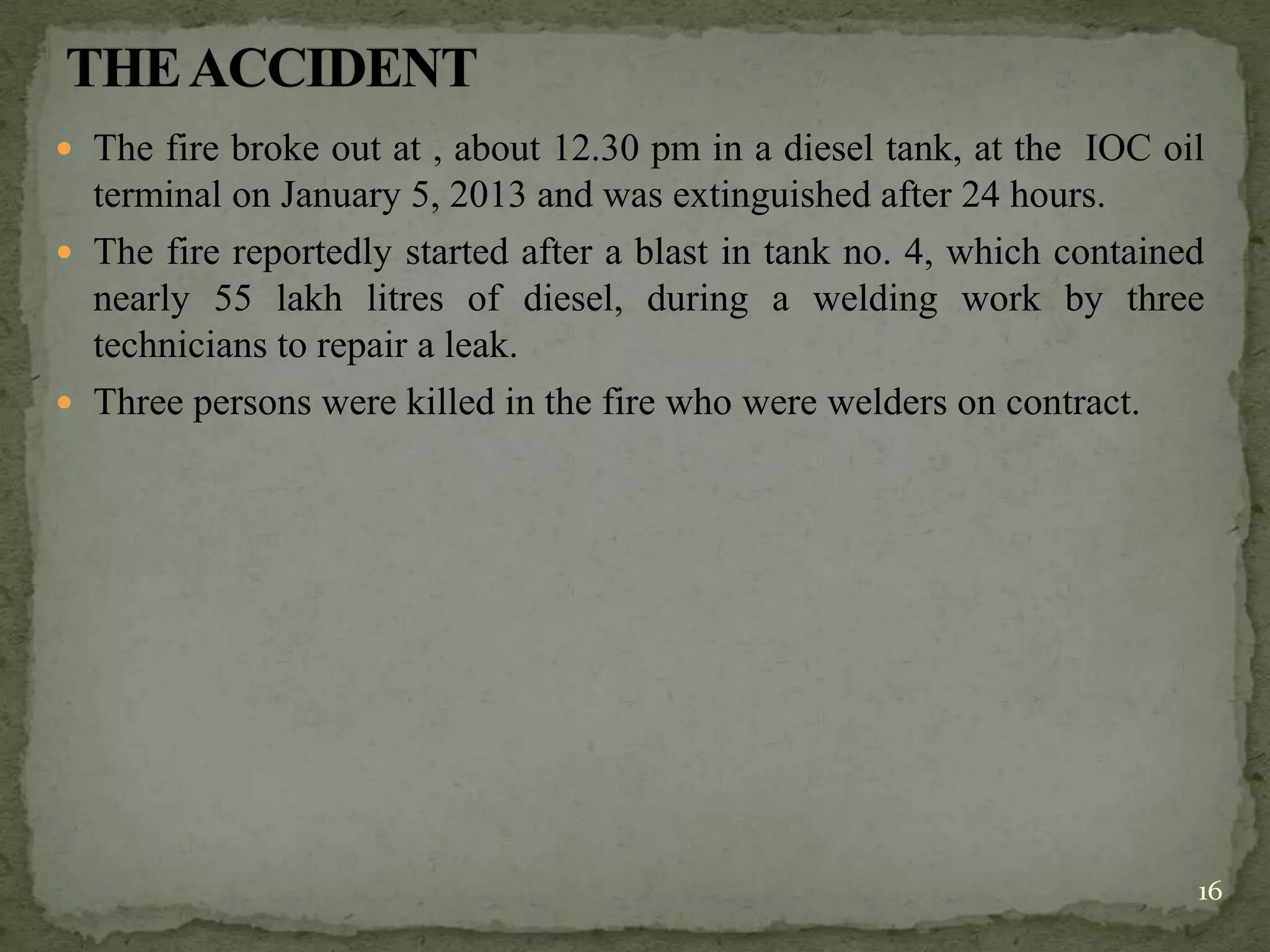 Case study: Fire in IOC terminal Jaipur & IOC terminal Hazira | PPTX