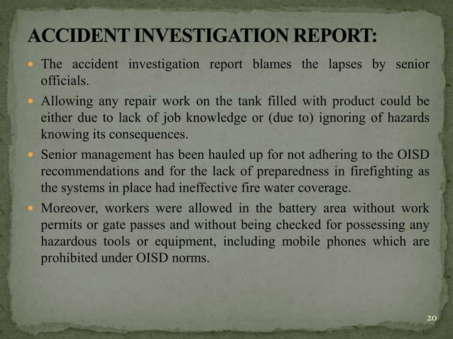 Case study: Fire in IOC terminal Jaipur & IOC terminal Hazira | PPTX ...