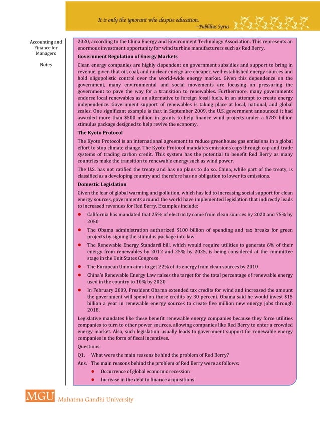 Case Study-"Accounting and finance for Managers" | PDF