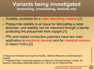 Analysis of Conducting Polymer:Polypyrrole::Part 1 | PPTX