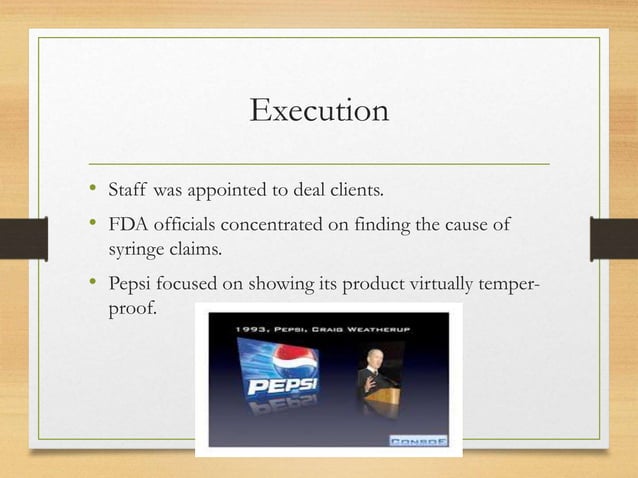 Case study (Pepsi syringe crisis of 1991) | PPTX