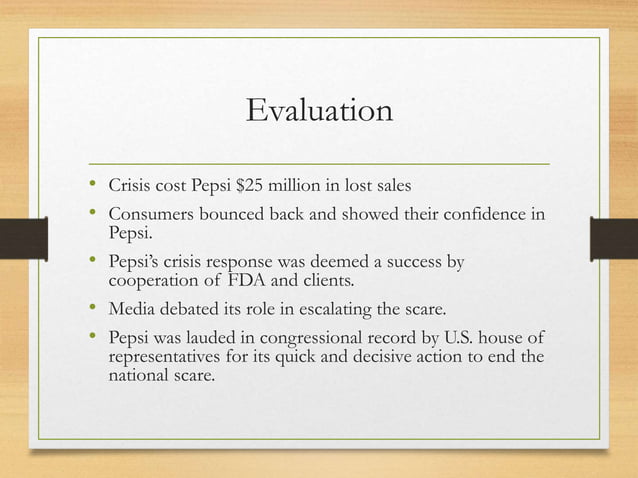 Case study (Pepsi syringe crisis of 1991) | PPTX