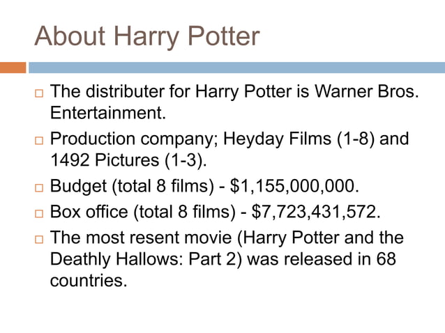 Harry Potter - Case Study | PPTX | Movies | Entertainment