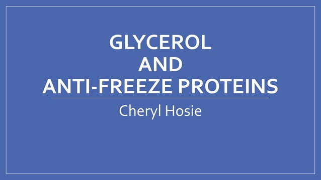 Glycerol and AFP Case study | PPT
