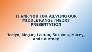 MIDDLE RANGE THEORY CASE STUDY | PPT | Free Download
