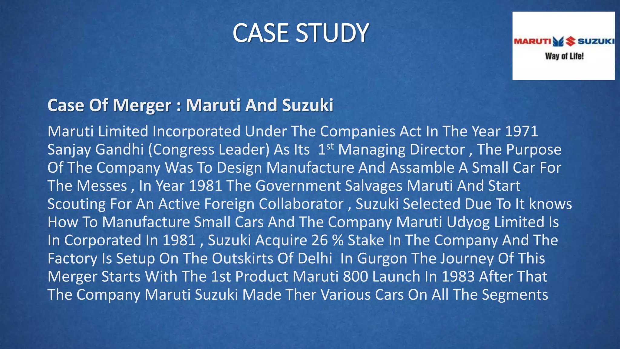 Case study (merger and acquisition) | PPTX